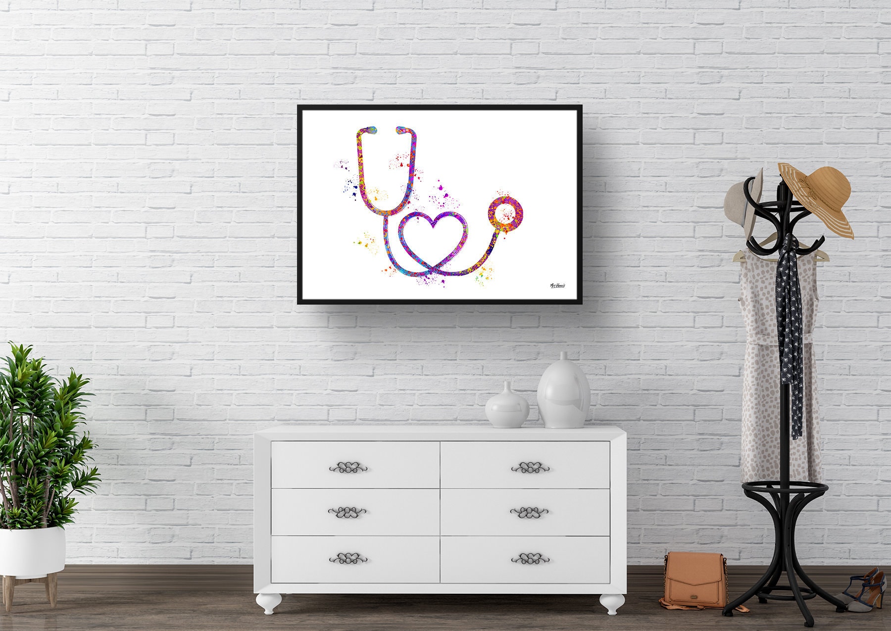 Stethoscope Watercolour Print Medical Tools Nurse & Doctor - Etsy