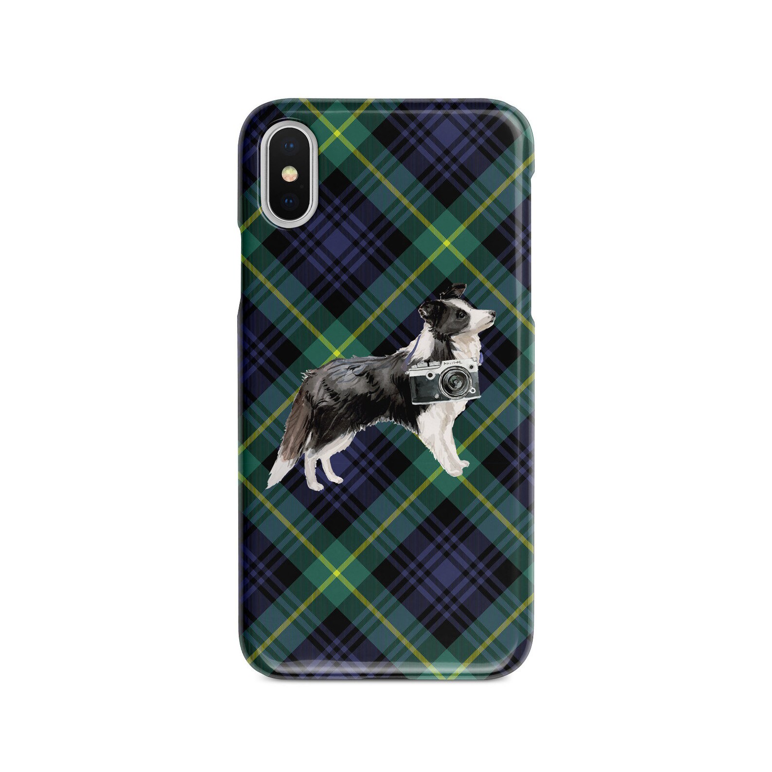 Border Collie Dog Tartan Phone Case. 11 Styles: iPhone 16 Pro Max, 15 ...