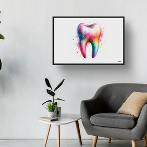 Molar Anatomy Art Tooth Dental Dentist Wall Art Print Watercolour Molar ...