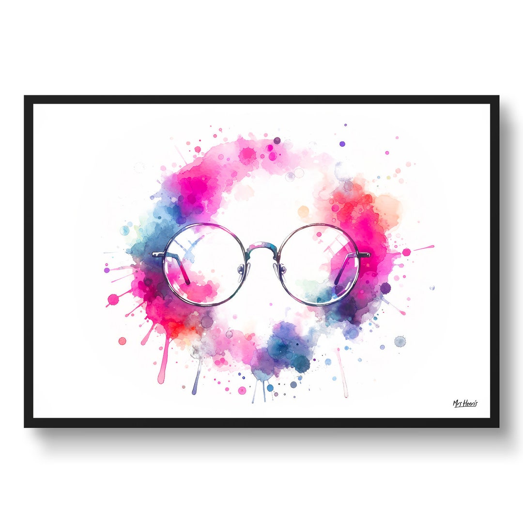 Eyeglasses Optometry Ophthalmology Wall Art Print Watercolour Small ...