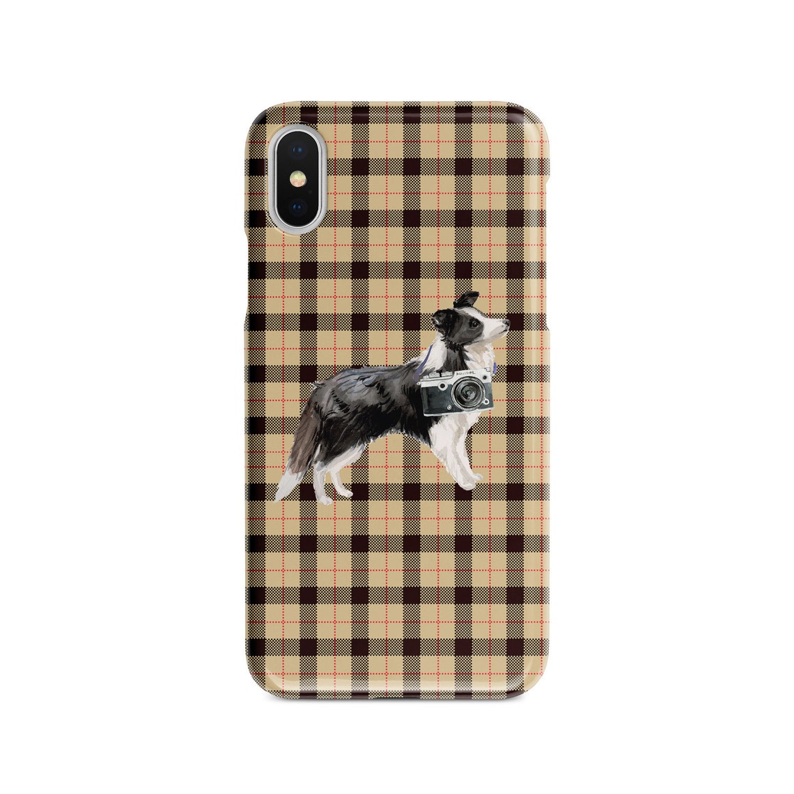 Border Collie Dog Tartan Phone Case. 11 Styles: iPhone 16 Pro Max, 15 ...