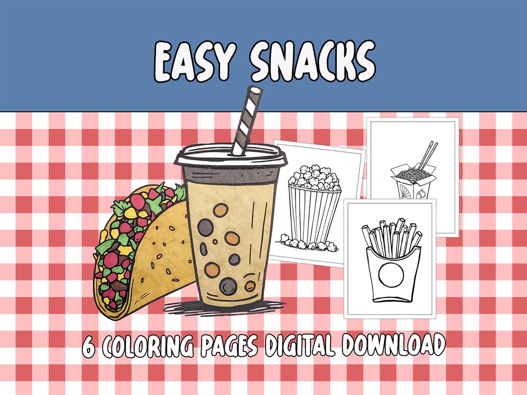 Easy Snacks: Bold & Easy Snacks Coloring Book by Mrs Henri's - Print at ...