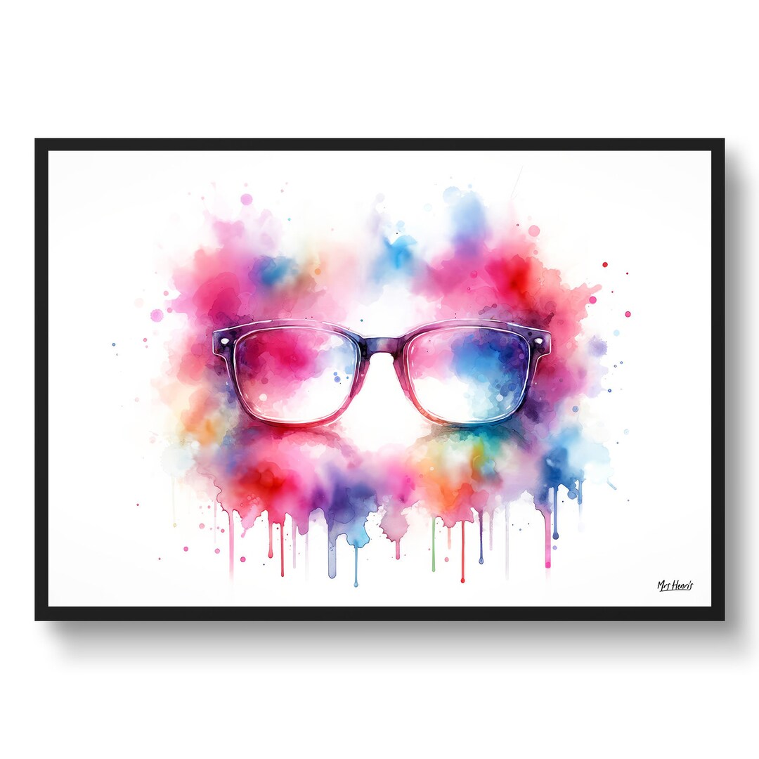 Square Eyeglasses Art Print Optometry Ophthalmology Wall Art Print ...