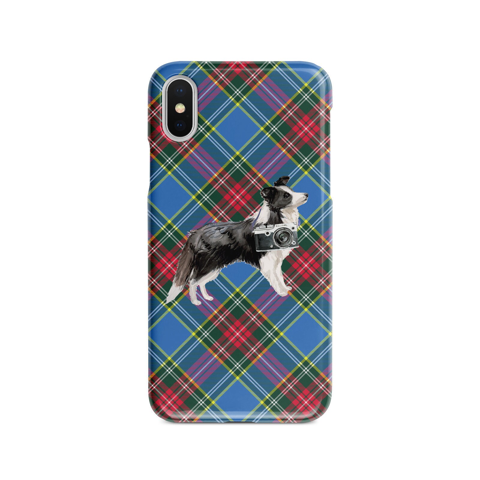 Border Collie Dog Tartan Phone Case. 11 Styles: iPhone 16 Pro Max, 15 ...