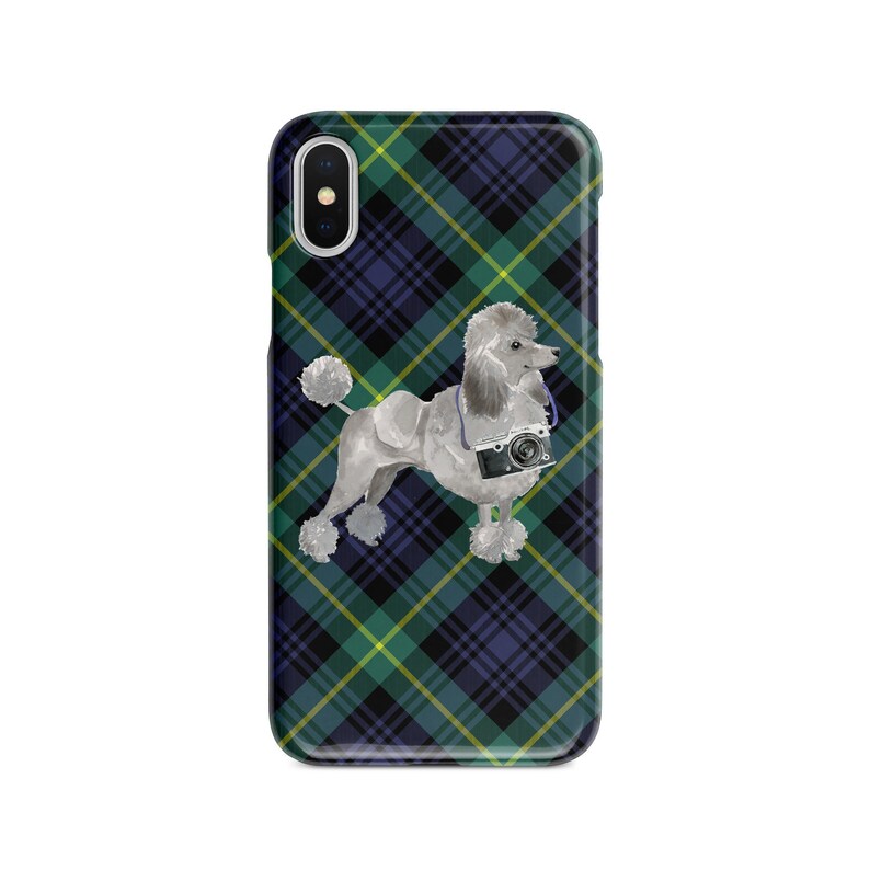 Grey Poodle Dog Tartan Phone Case. 11 Tartan Styles. Iphone 6 - Etsy UK