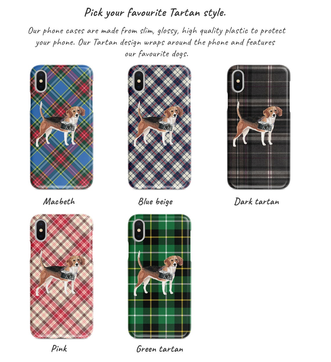 Beagle Dog Tartan Phone Case. 11 Tartan Styles. Iphone 6 S - Etsy