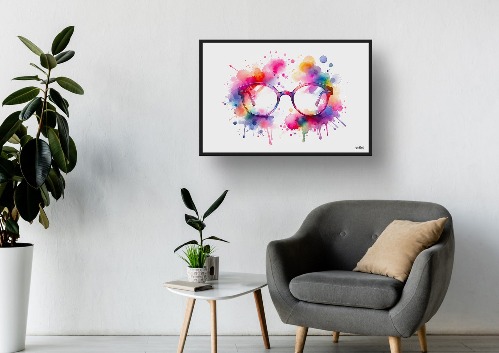 Eyeglasses Optometry Ophthalmology Wall Art Print Watercolour Oversized ...