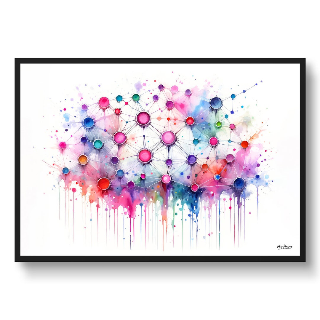 ANN Topology AI Wall Art Print Watercolour Neural Network Medical ...