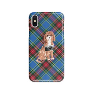 Cavapoo Dog Tartan Phone Case. 11 Styles: iPhone 16 Pro Max, 15, 14 to ...