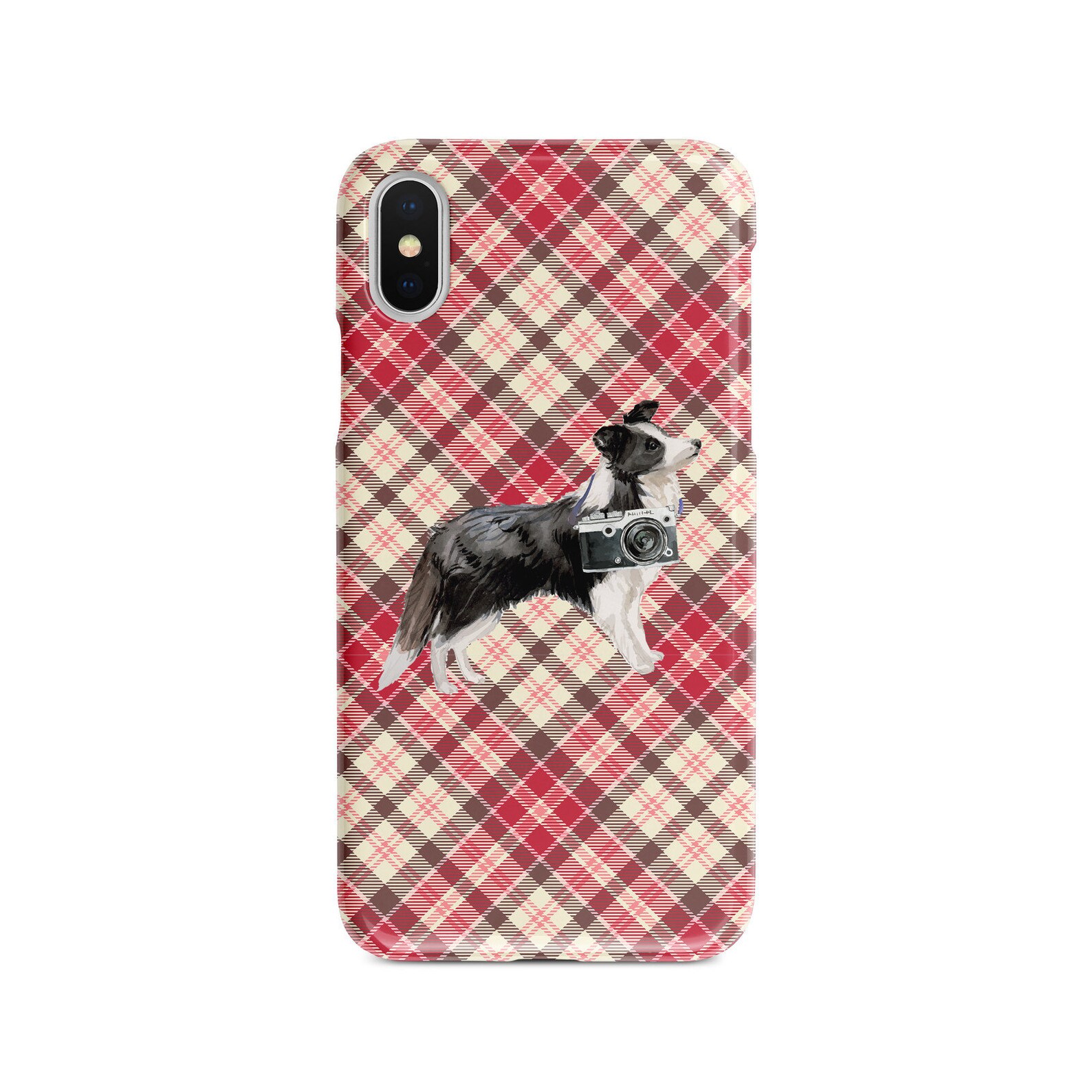 Border Collie Dog Tartan Phone Case. 11 Styles: iPhone 16 Pro Max, 15 ...