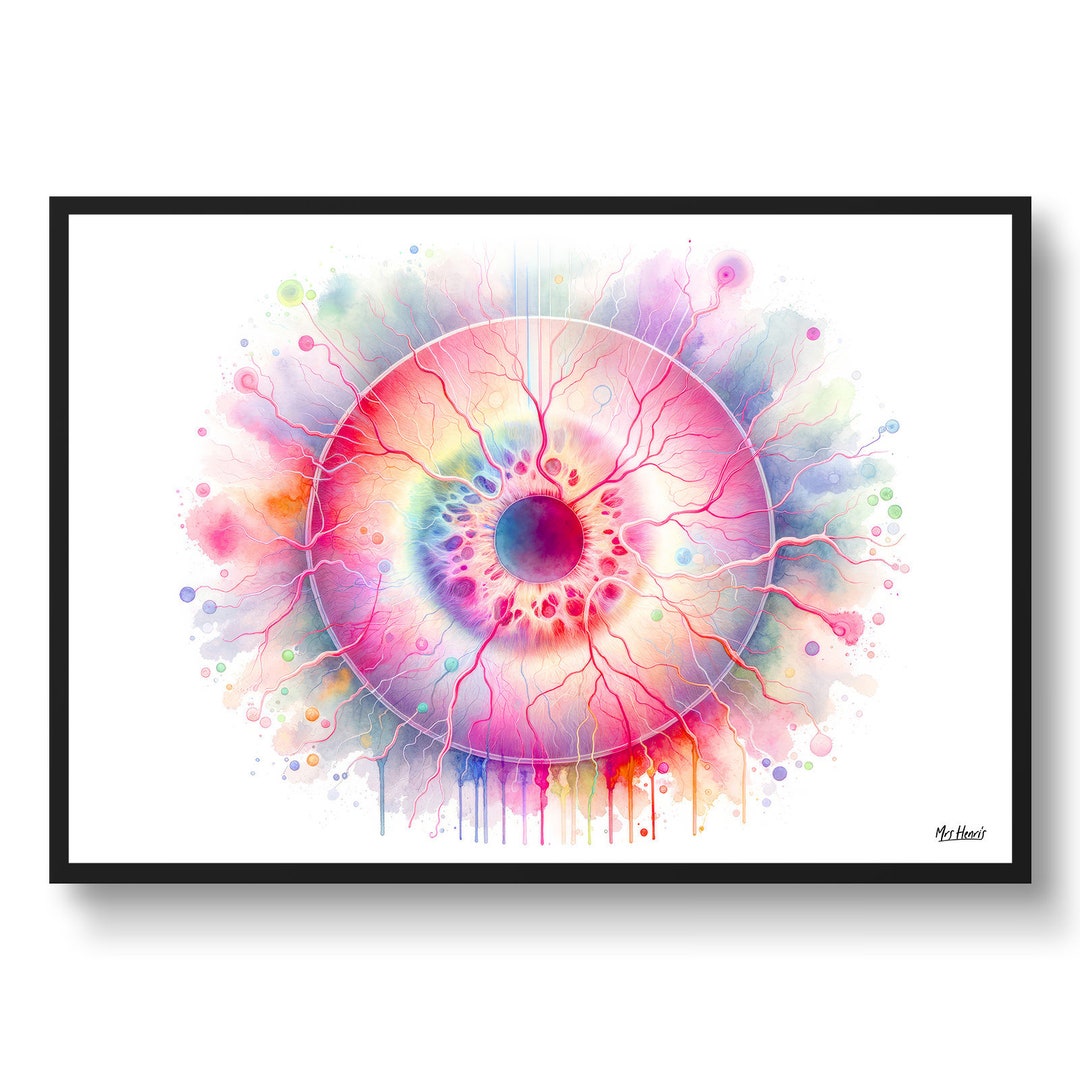 Retina Eye Optometry Ophthalmology Wall Art Print Watercolour ...