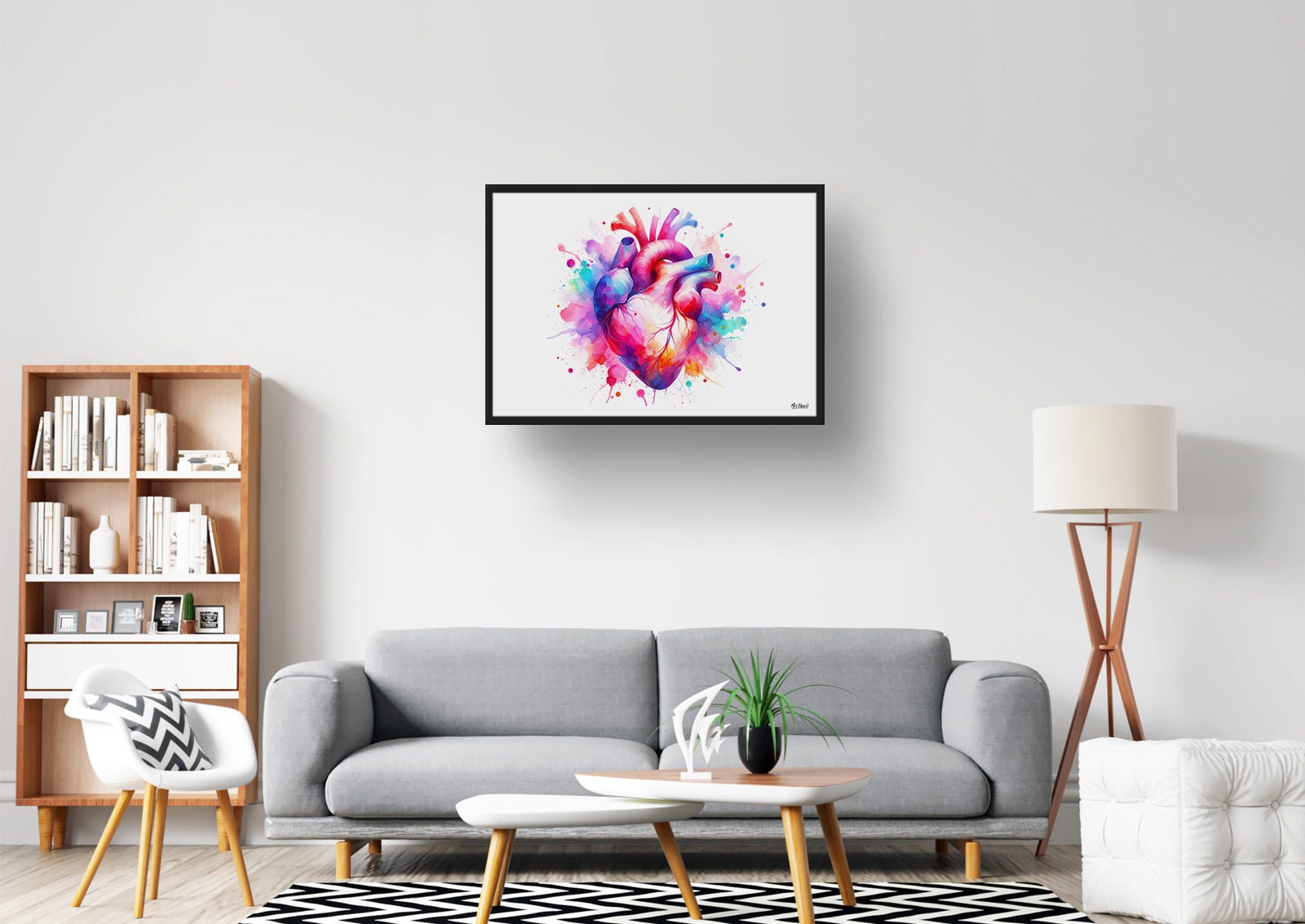 Heart Print Cardiology Cardiologist Wall Art Print Watercolour Heart ...