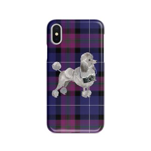 Grey Poodle Dog Tartan Phone Case. 11 Styles: iPhone 16 Pro Max, 15, 14 ...