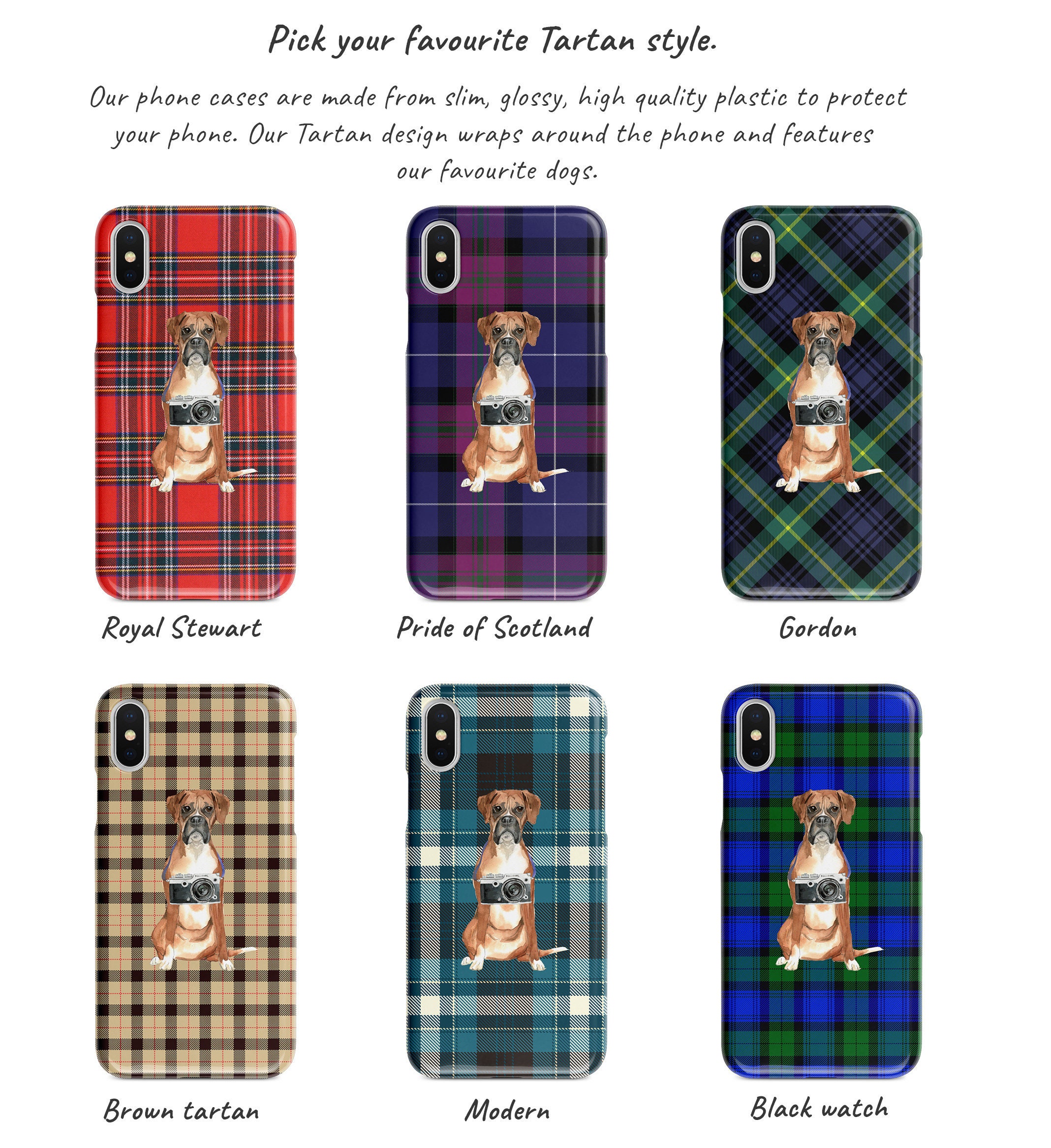 Boxer Dog Tartan Phone Case. 11 Tartan Styles. Iphone 6 S - Etsy UK