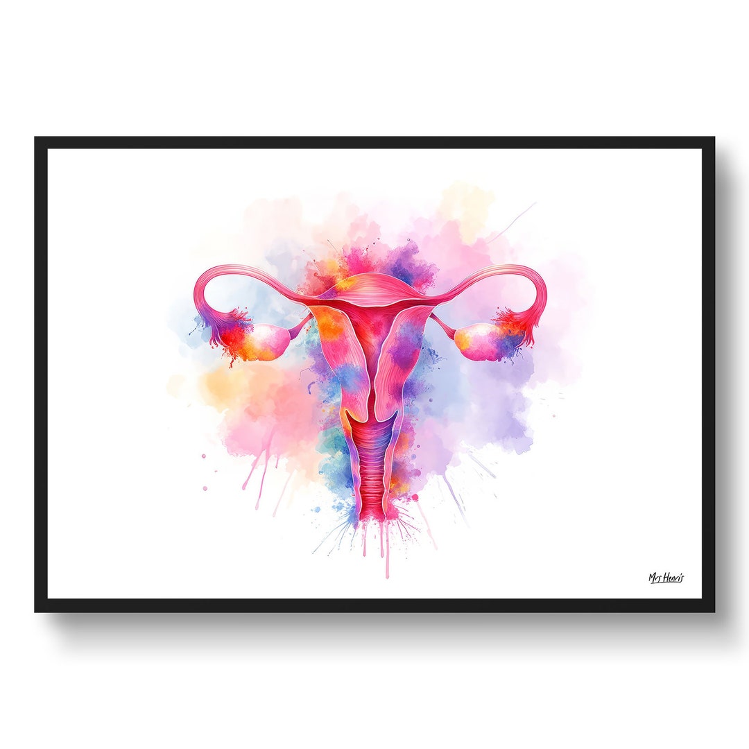 Urology Andrology Obgyn Wall Art Print Watercolour Female Reproductive