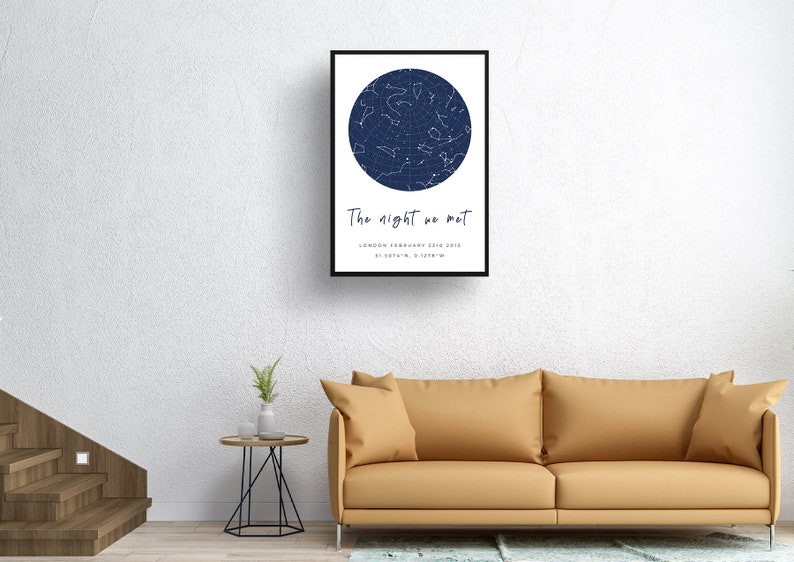 Classic Custom Star Map White Background Personalized | Etsy