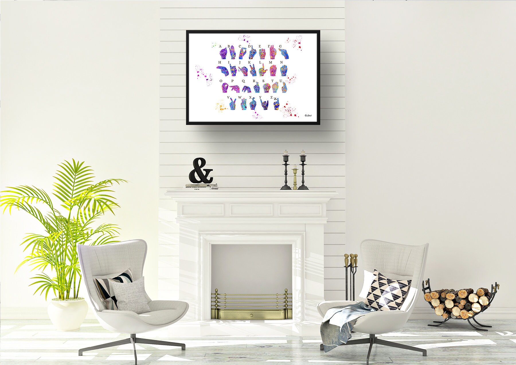 Sign Language Watercolour Print ASL Hand Signing Alphabet - Etsy