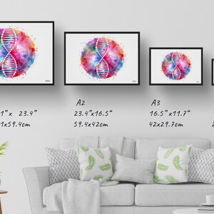 Single Genome Map Print Sequence Geneticist Wall Art Print Watercolour ...