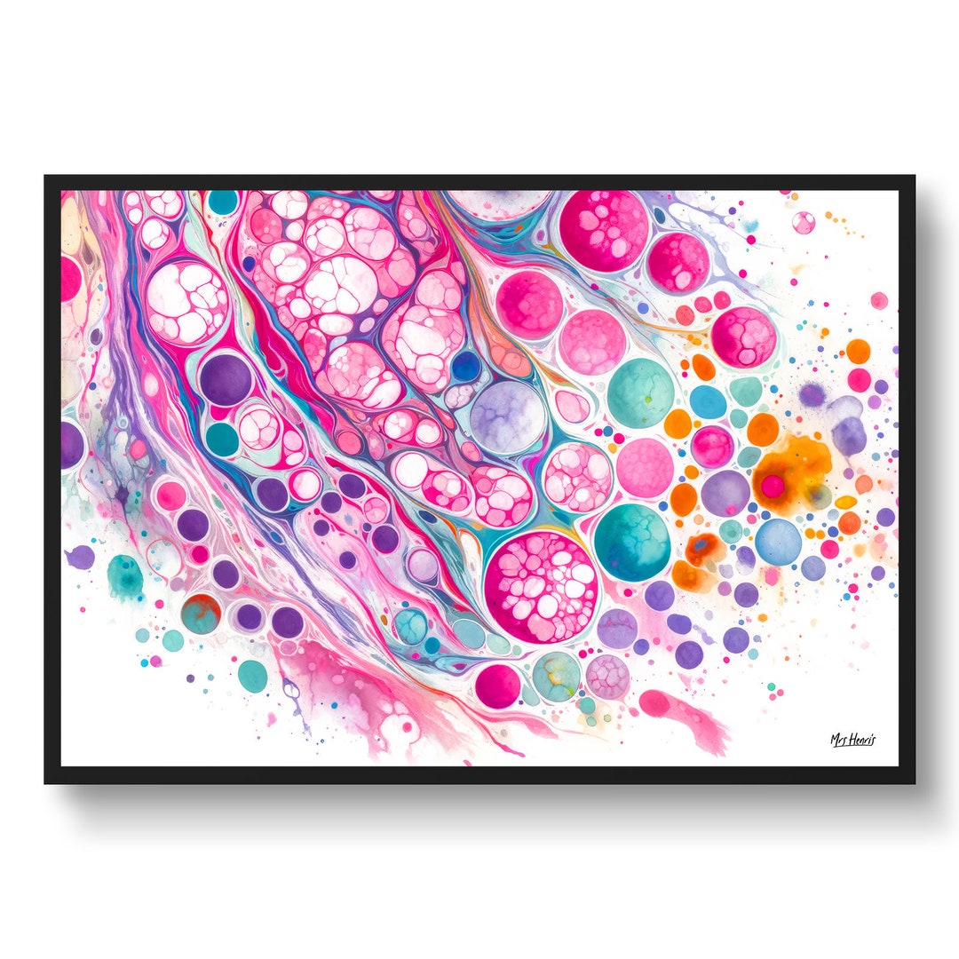 Endocrine System Wall Art Print Watercolour Micrograph of Follicular ...