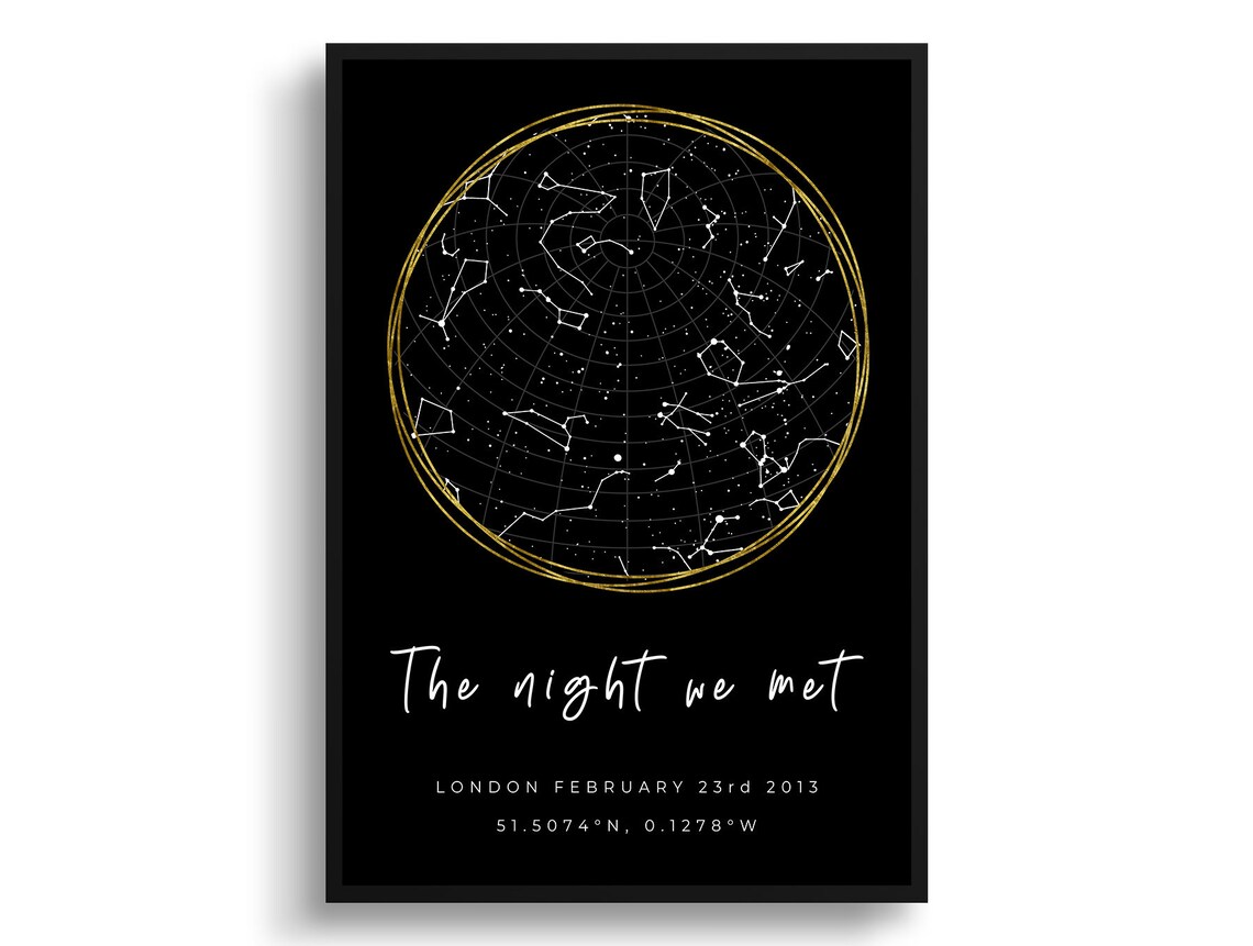 Classic Handwritten Custom Star Map Personalized - Etsy