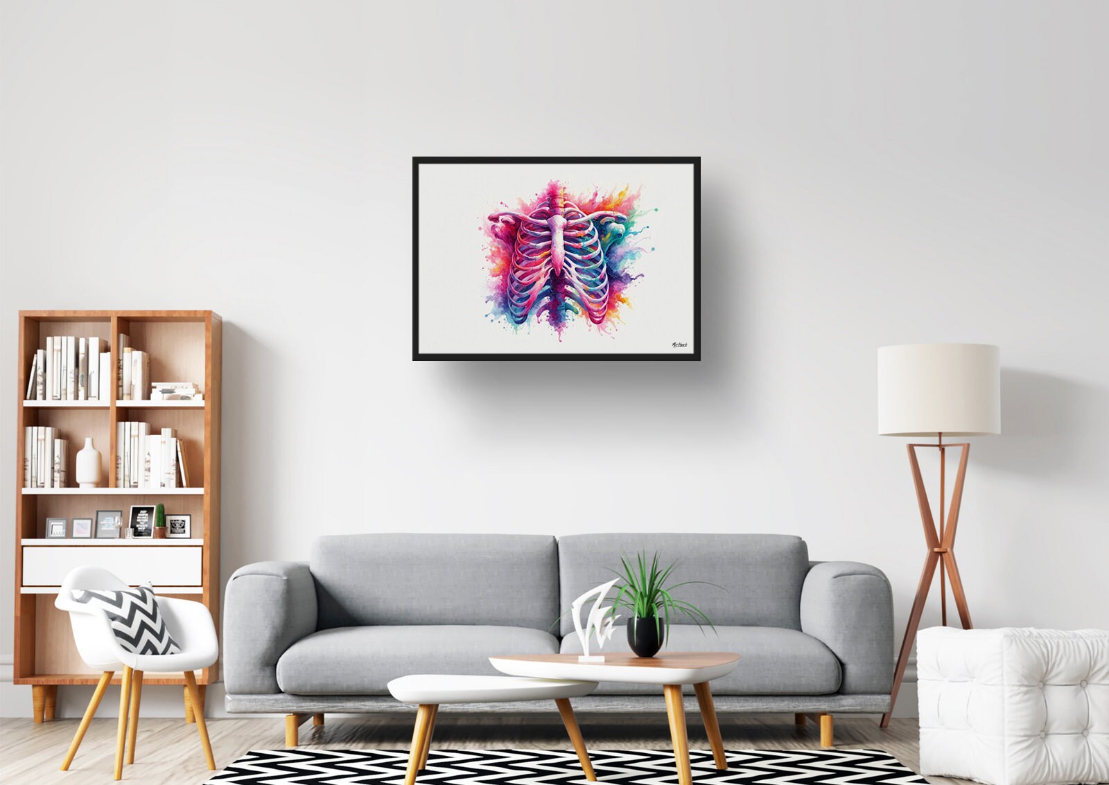 Thorax Rib Cage Sternum Wall Art Print Watercolour Thorax Medical ...