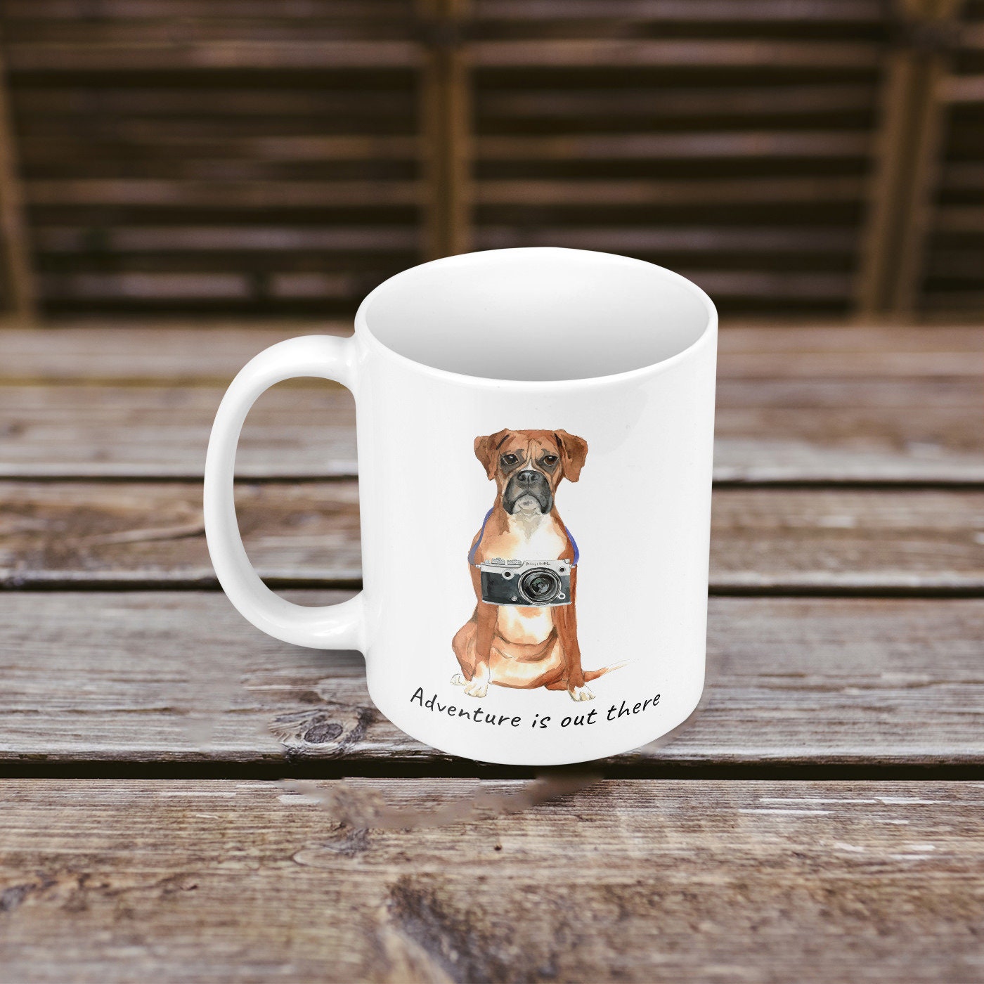 Adventure is Out There Boxer Dog Mug Cute Illustrated Travel - Etsy UK