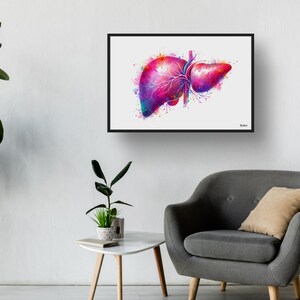 Liver Anatomy Print Nephrology Surgery Wall Art Print Watercolour ...