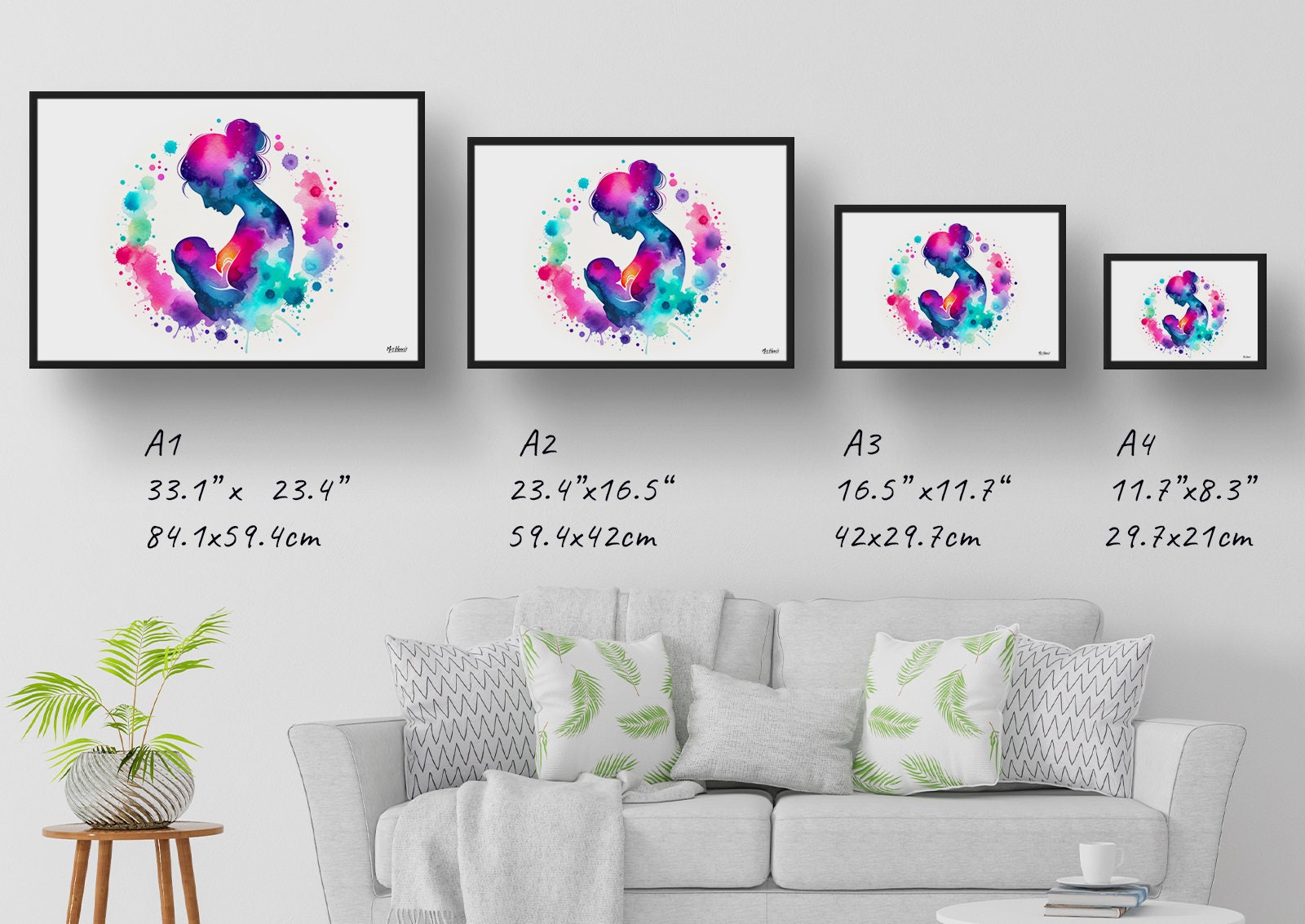 Newborn Nursing Midwifery Obstetrics OBGYN Wall Art Print Watercolour ...