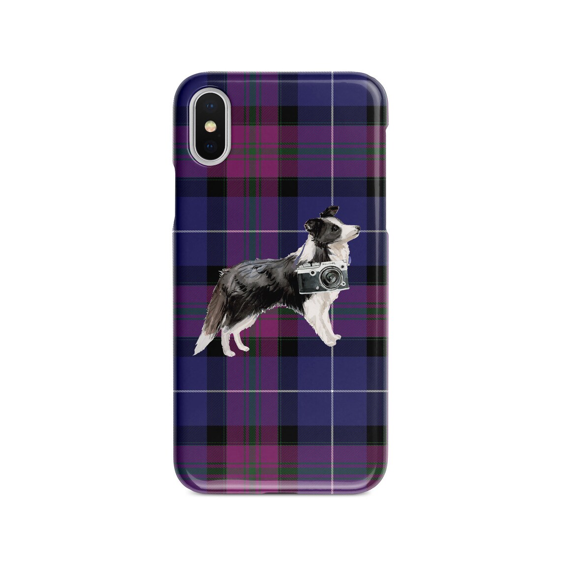 Border Collie Dog Tartan Phone Case. 11 Styles: iPhone 16 Pro Max, 15 ...