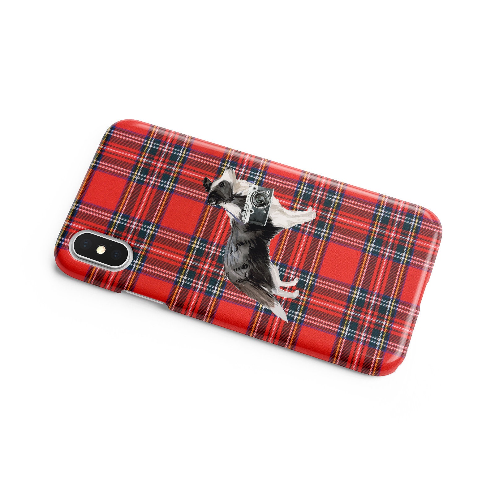 Border Collie Dog Tartan Phone Case. 11 Styles: iPhone 16 Pro Max, 15 ...