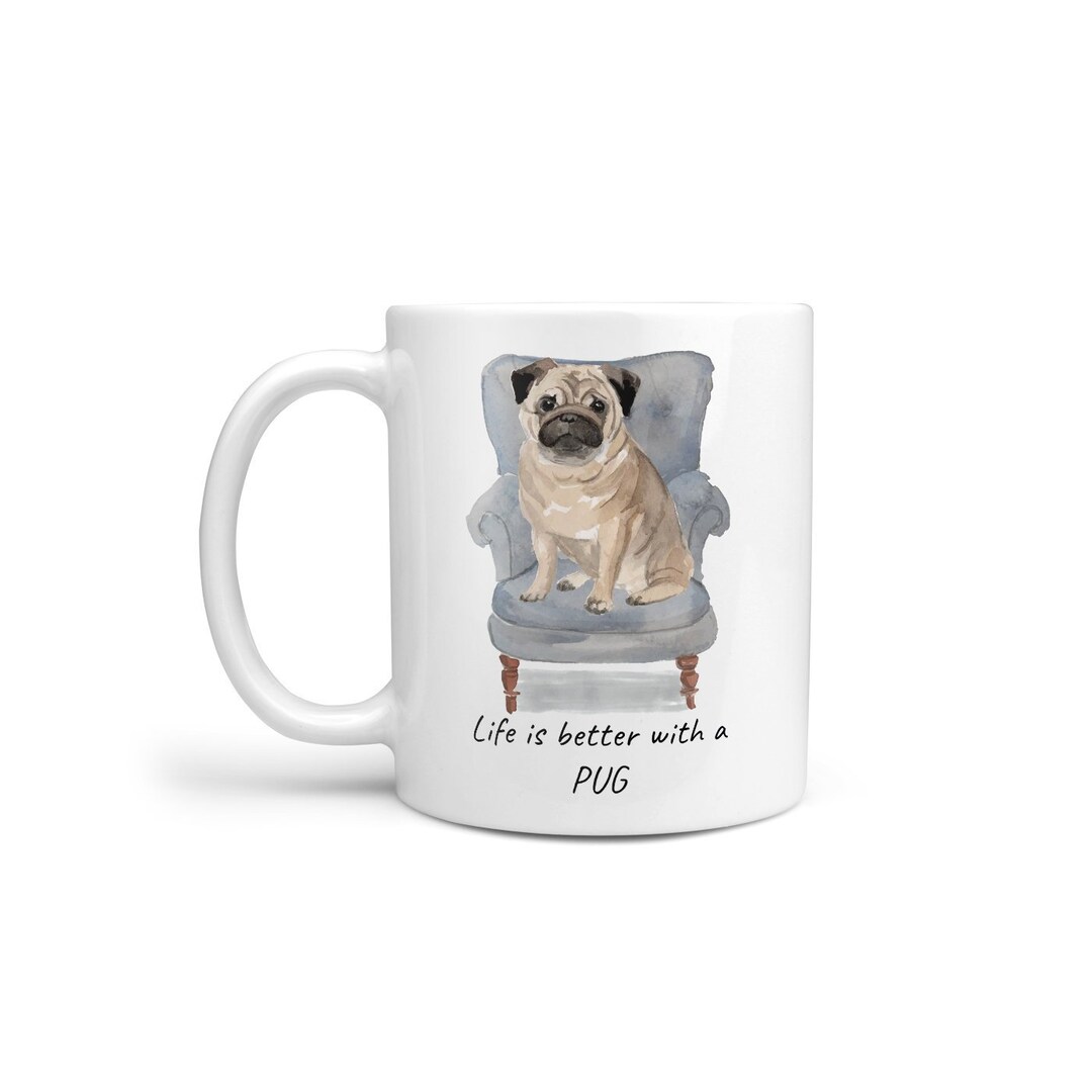Pug Dog Mug - Personalized Ceramic Coffee Mug - Etsy