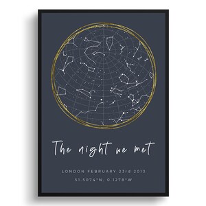 Classic Handwritten Custom Star Map – Personalized Constellation Map ...