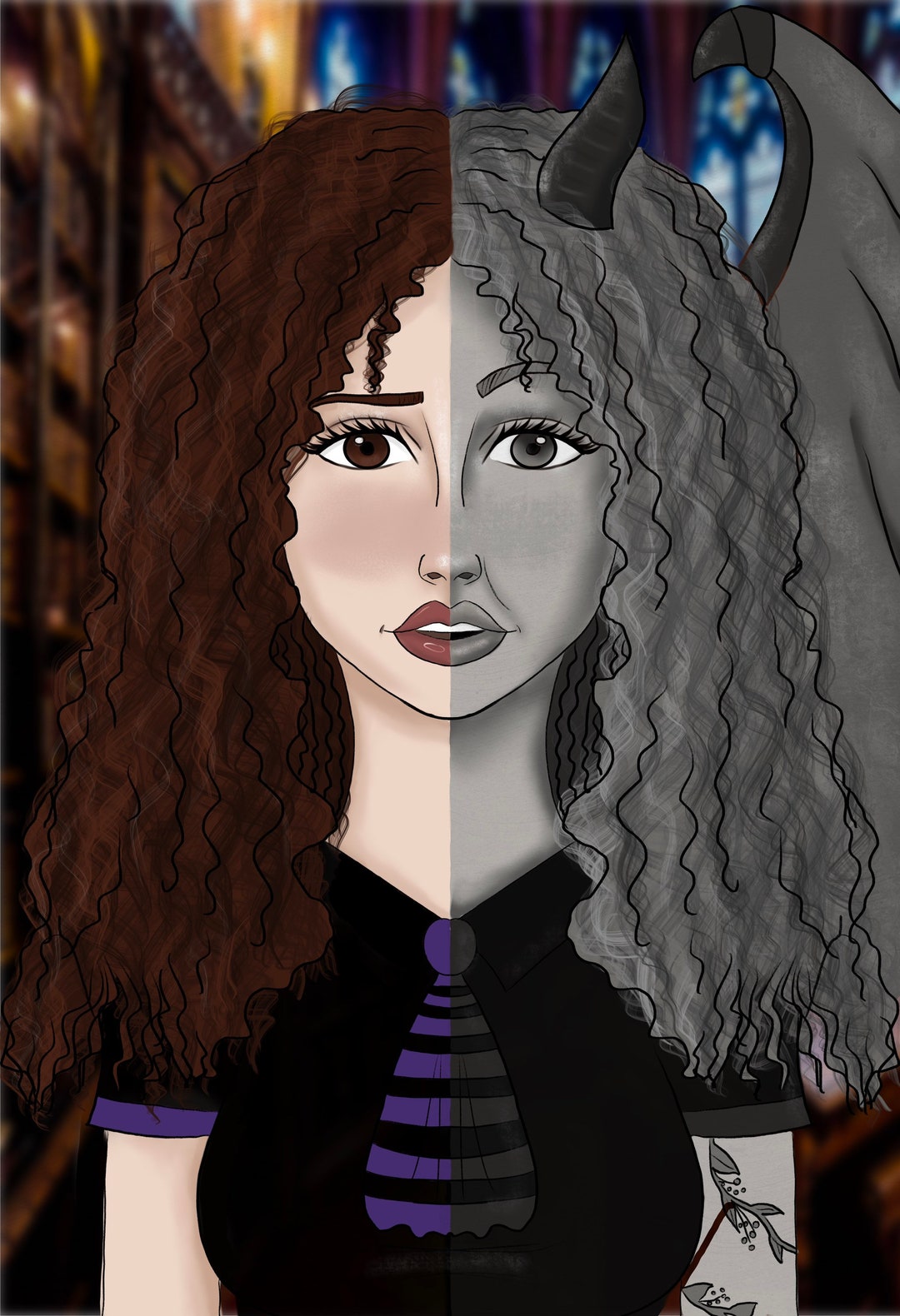 Downloadable Print, Half Human, Half Gargoyle, Fanart, Book Series ...