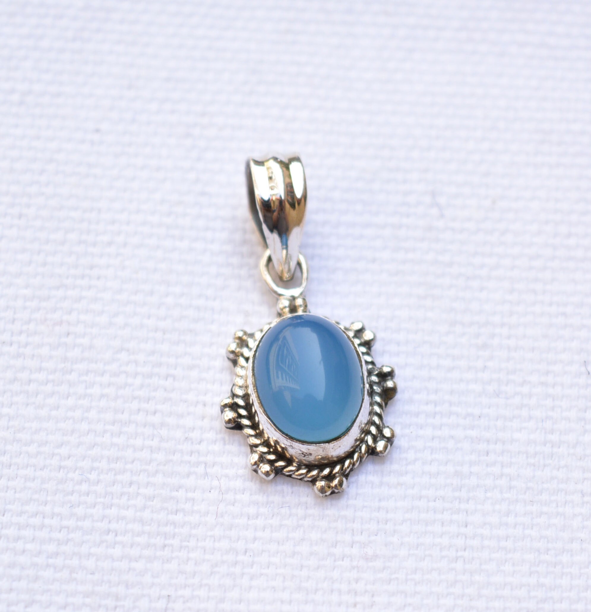 925 Sterling Silver Jewelry Blue Onyx Silver Pendant Oval - Etsy