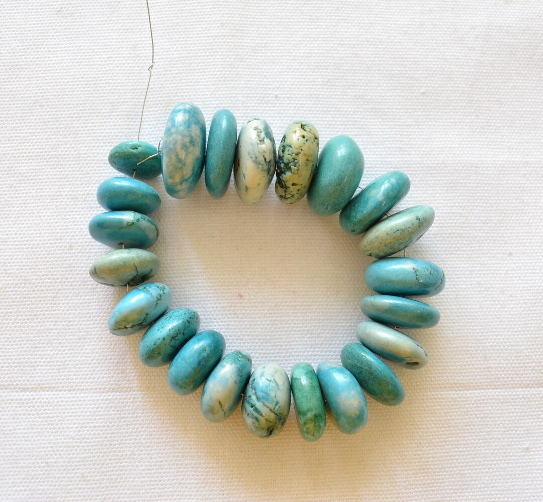 Compressed Turquoise Beads, Turquoise Smooth Round Shape Beads, 15mm ...