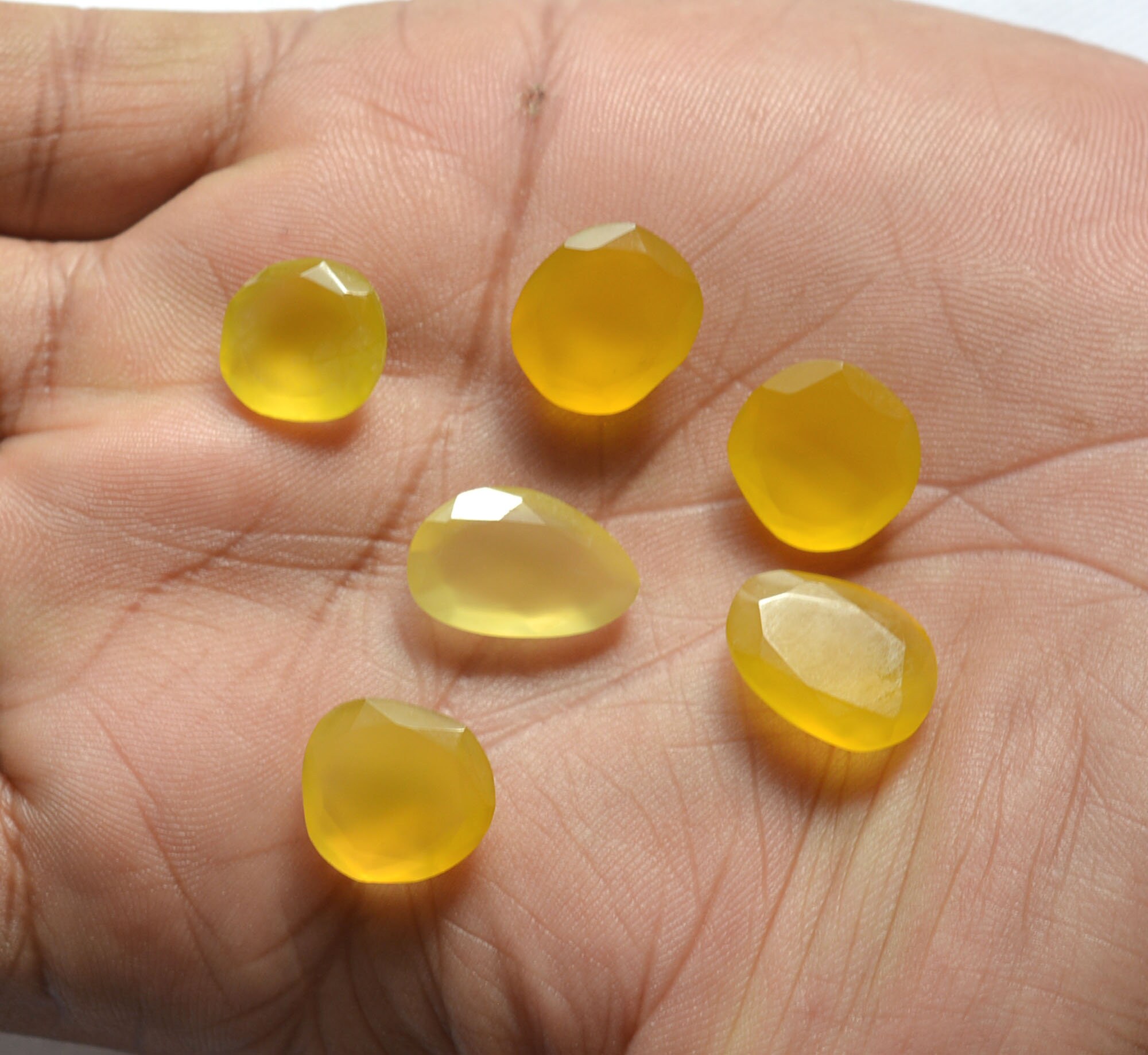 Yellow Chalcedony Gemstone Mix Shape Chalcedony Slices - Etsy UK