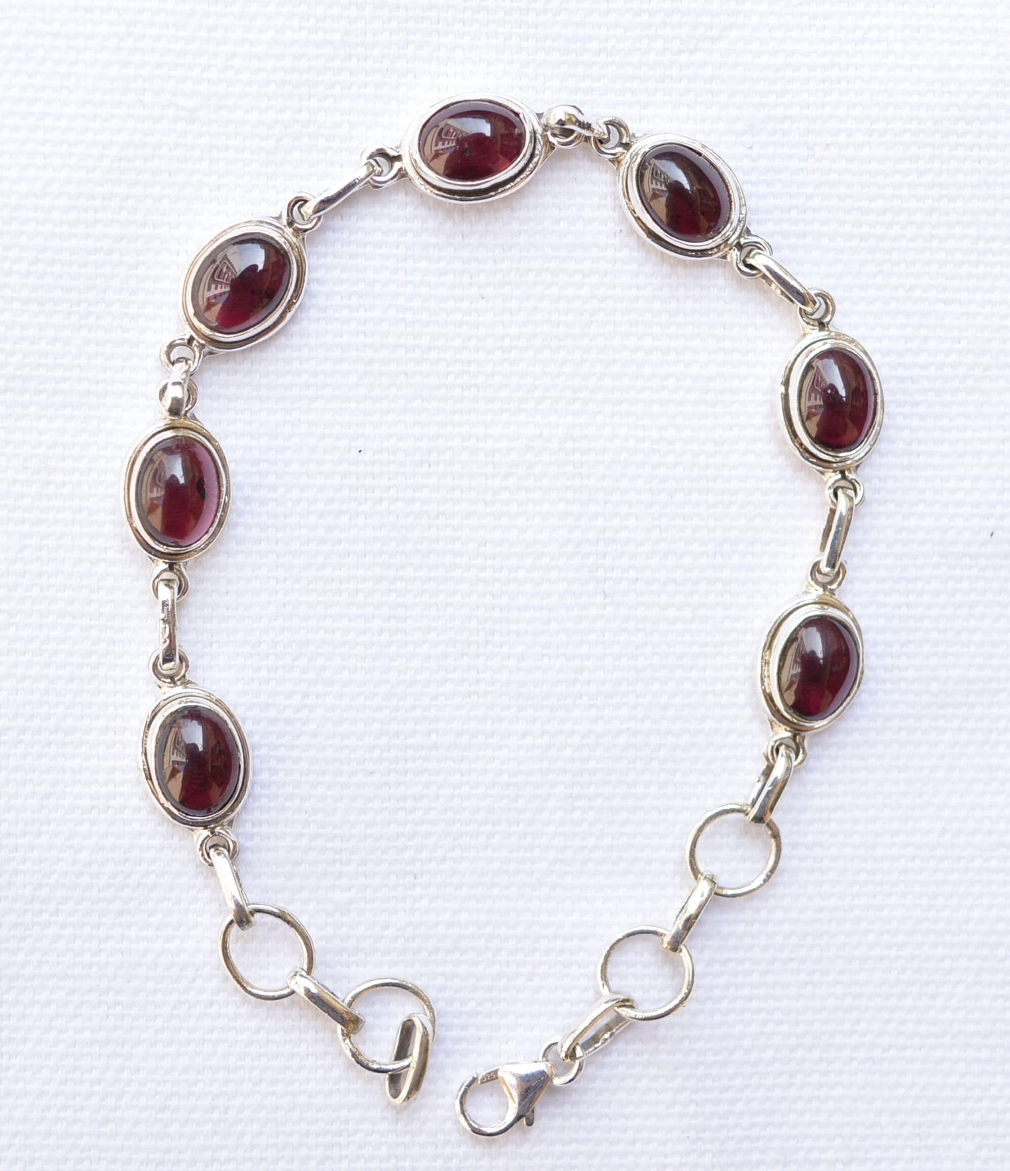 Handmade Bracelet Garnet Stone Adjustable Bracelet 925 | Etsy