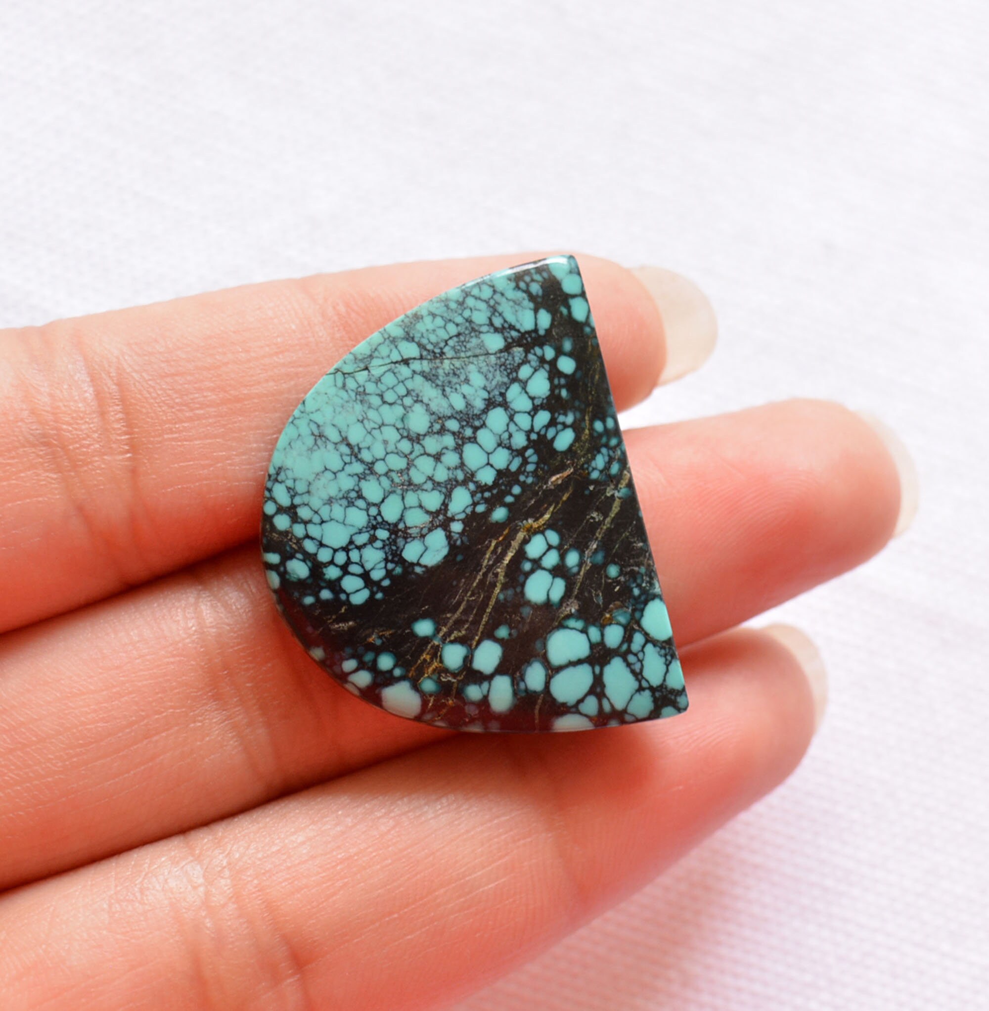Gema turquesa tibetana de lujo cabujón azul turquesa espalda - Etsy España