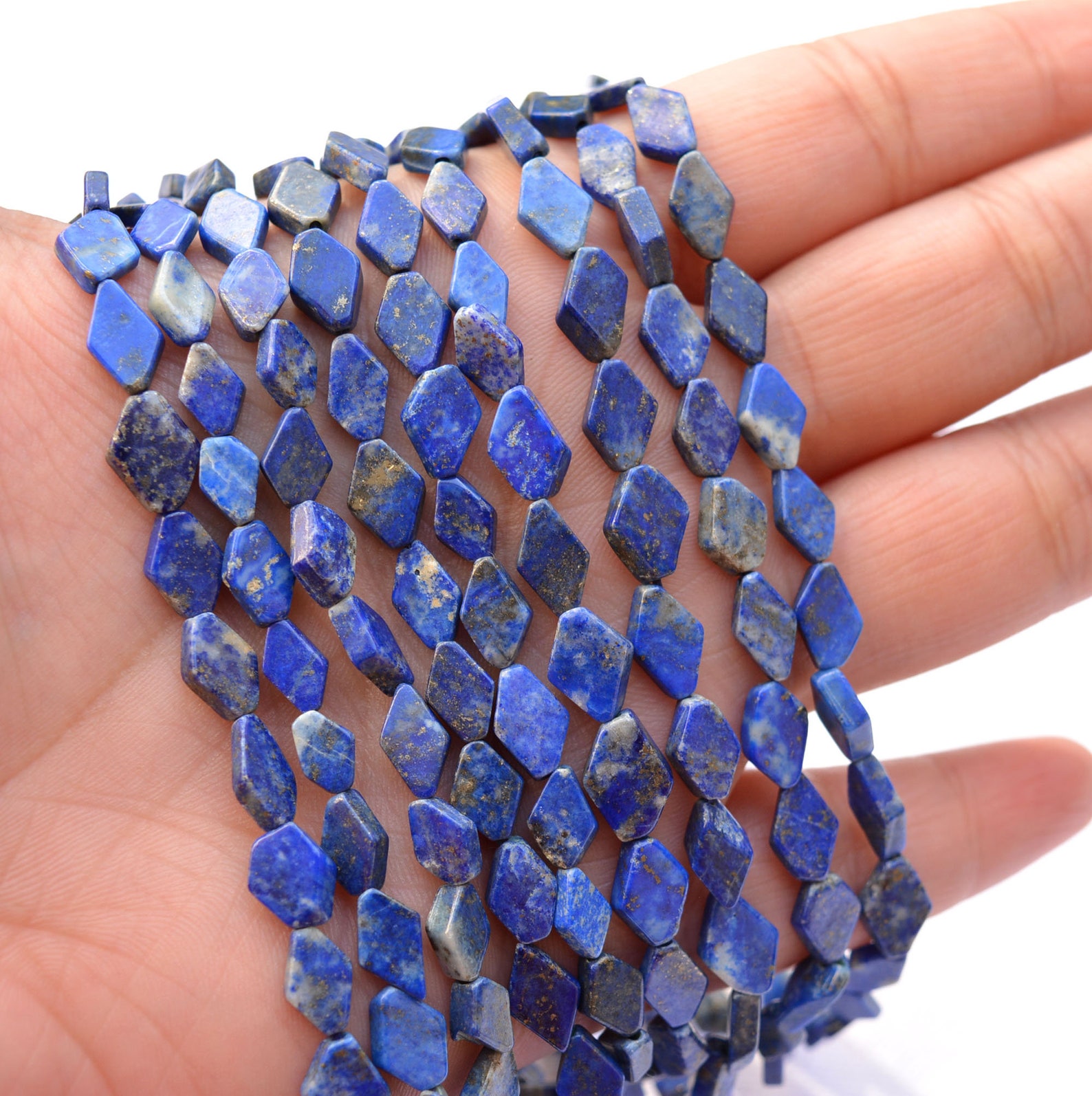 Natural Blue Lapis Lazuli Faceted Diamond Shape Gemstone - Etsy