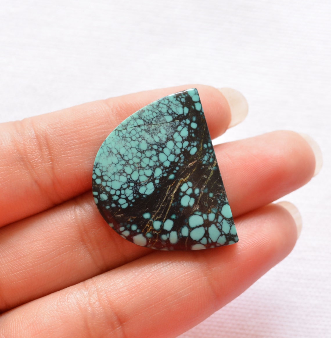 Gema turquesa tibetana de lujo cabujón azul turquesa espalda - Etsy España