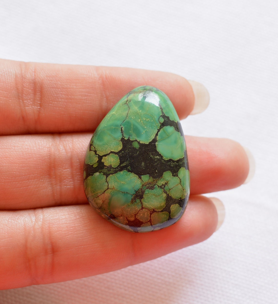 Green Color Tibetan Turquoise Cabochon Smooth Cabochon - Etsy
