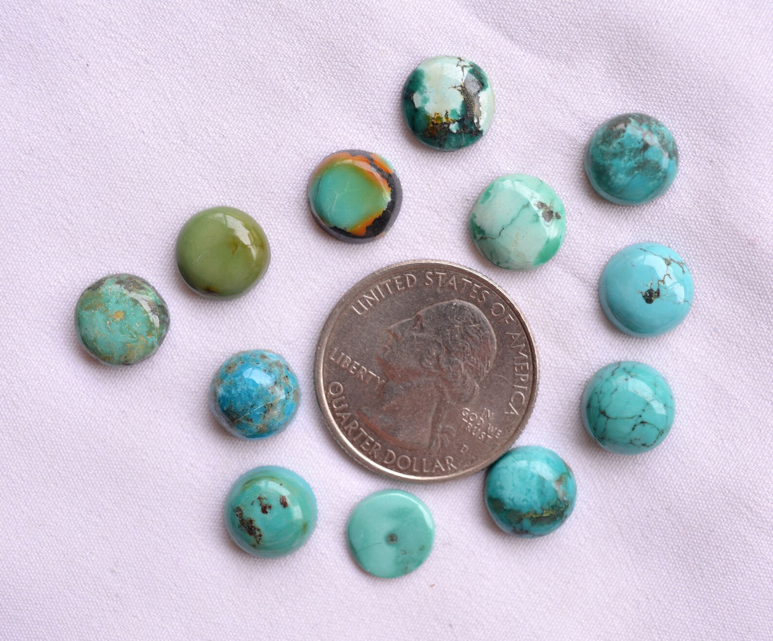 Natural Tibetan Turquoise Round Shape Cabochon 11mm | Etsy