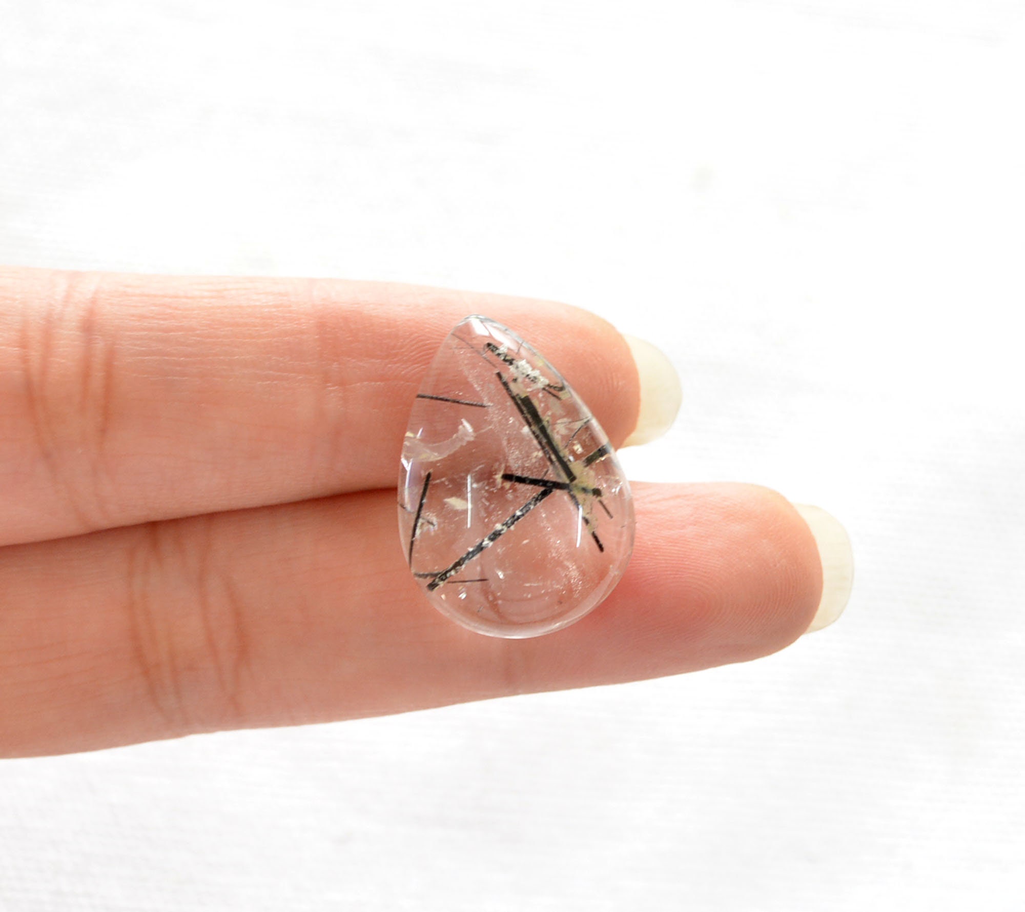 Tourmalated Quartz Gemstone Drop Shape Loose Gemstone - Etsy