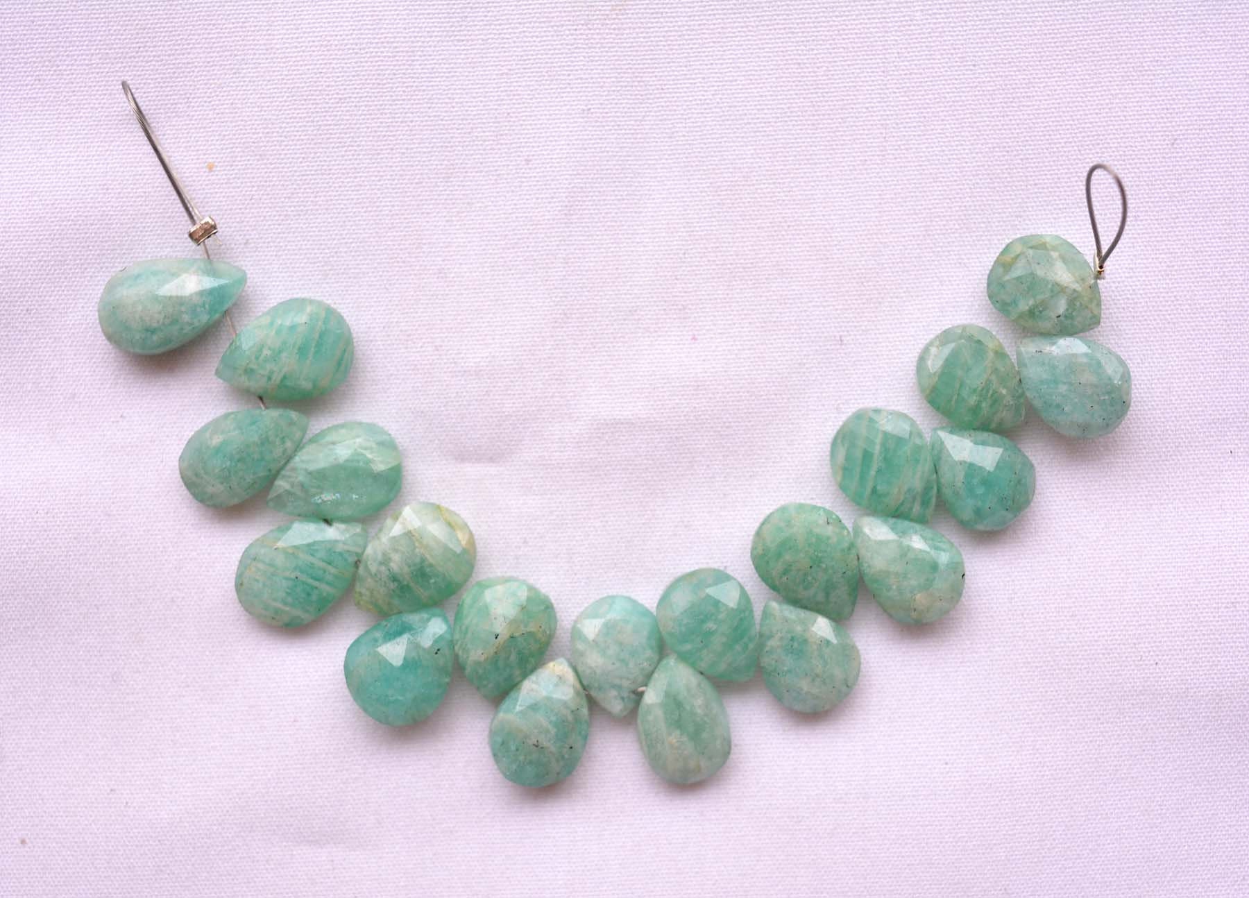 Amazonite Faceted Briolettes Beads Natural Amazonite Pear - Etsy UK