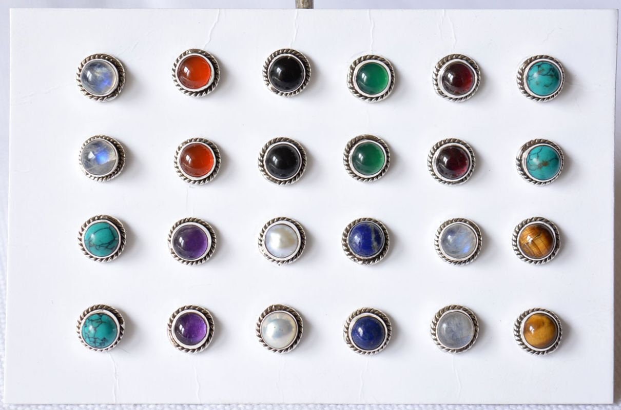 Handmade Studs 925 Sterling Silver Jewelry 12 Sets Of | Etsy