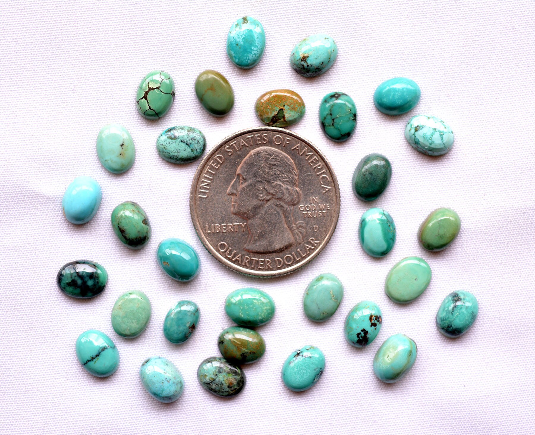 Lote de 5 piezas, Cabujón de forma ovalada turquesa tibetana, Piedra ...