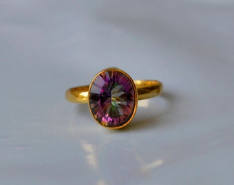 Rainbow Quartz Ring | Etsy