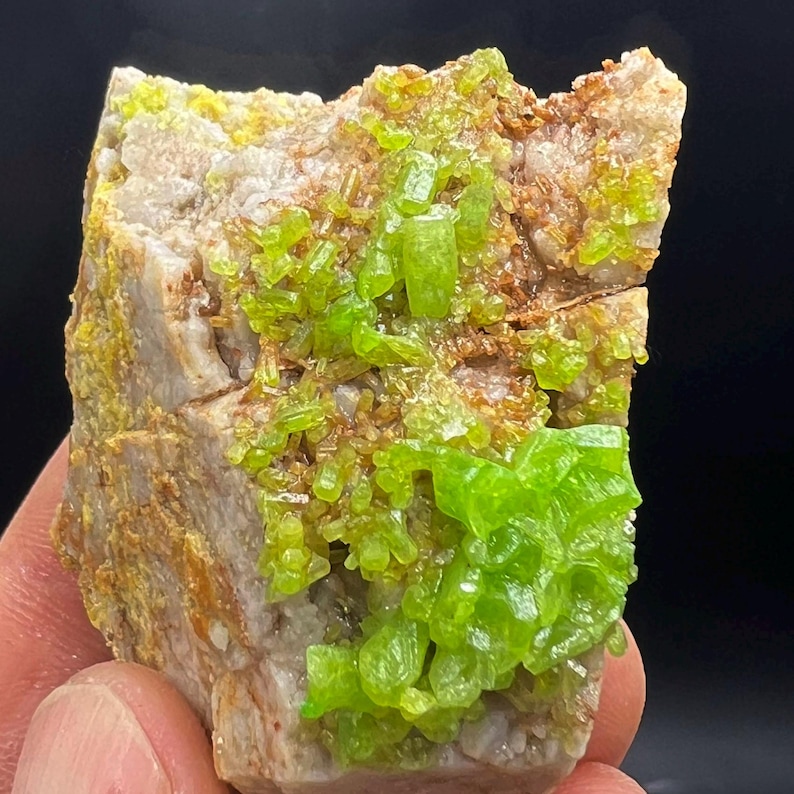 Natural Green Pyromorphite Crystal Cluster Matrix Mineral Specimen # ...