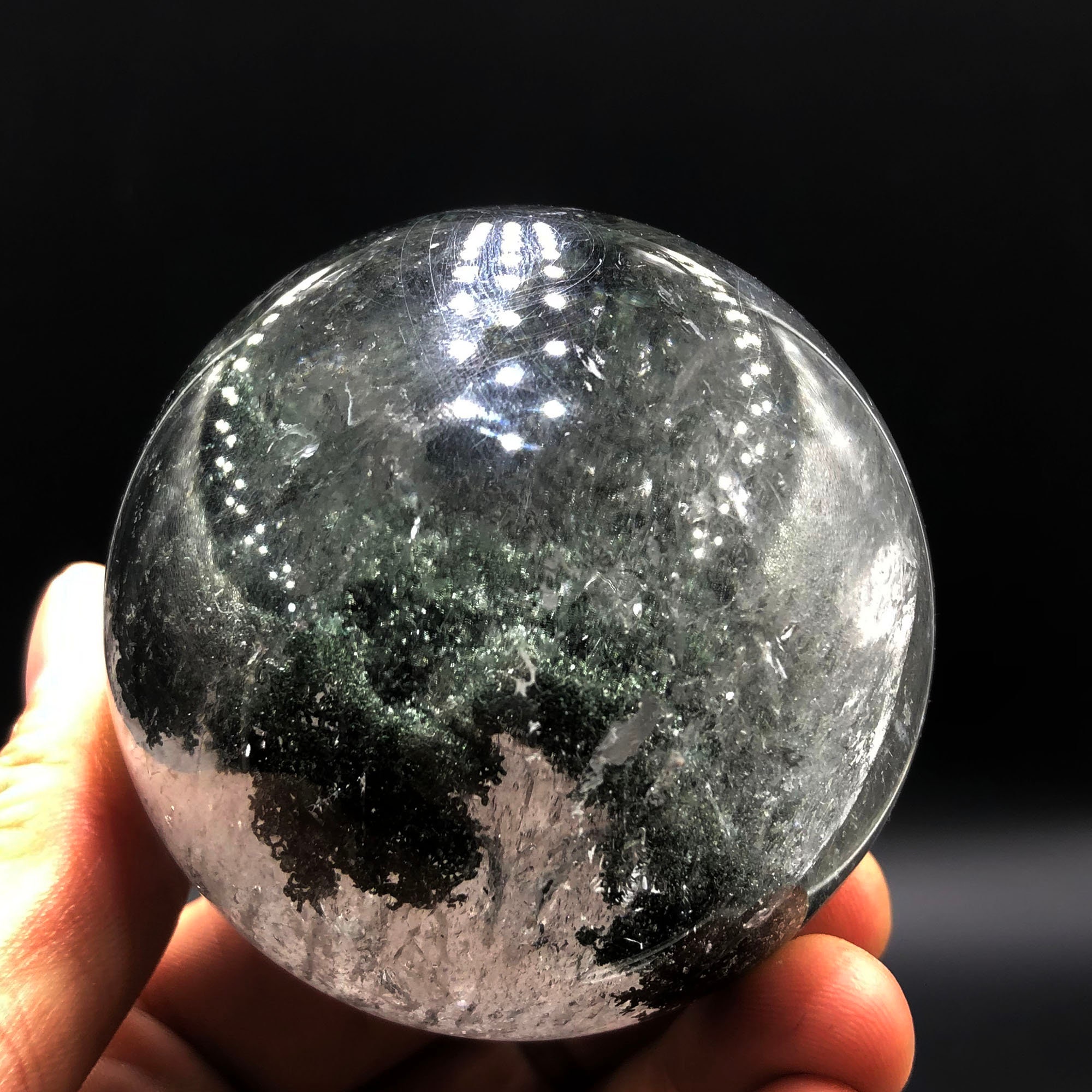 Clear Natural Green Ghost Crystal Ball / Rare Green Ghost - Etsy