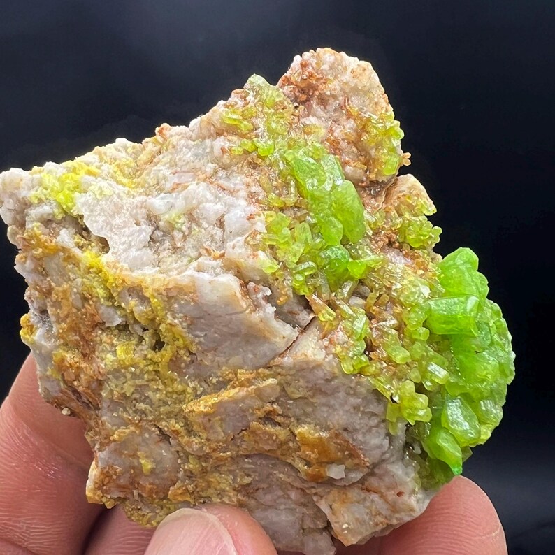 Natural Green Pyromorphite Crystal Cluster Matrix Mineral Specimen # ...